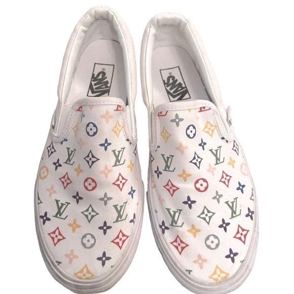 Vans | Shoes | Vans X Louis Vuitton Patterned Canvas Slip On Shoes 9 ...